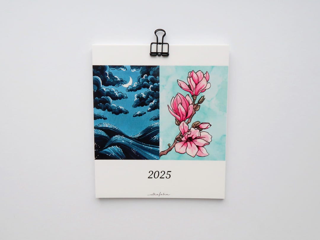 2025 Postcard Calendar Art Prints Landscape Painting Watercolor ...
