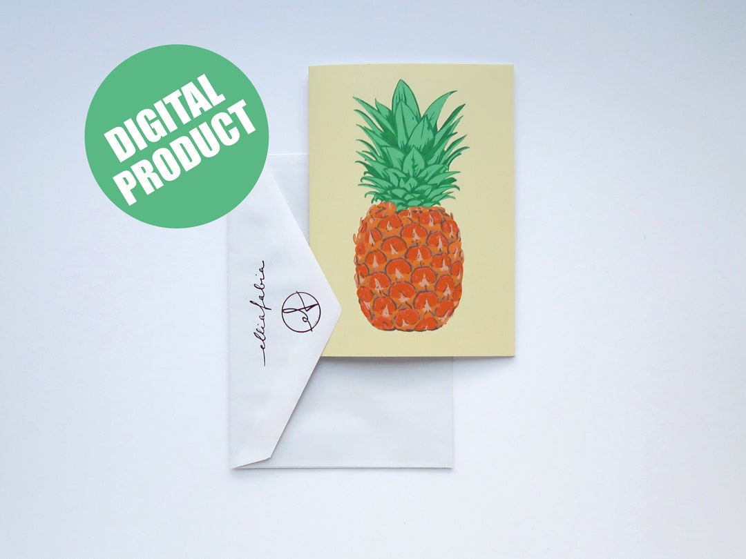 Digital Download Pineapple Card | Printable | Folding Greeting Cards ...