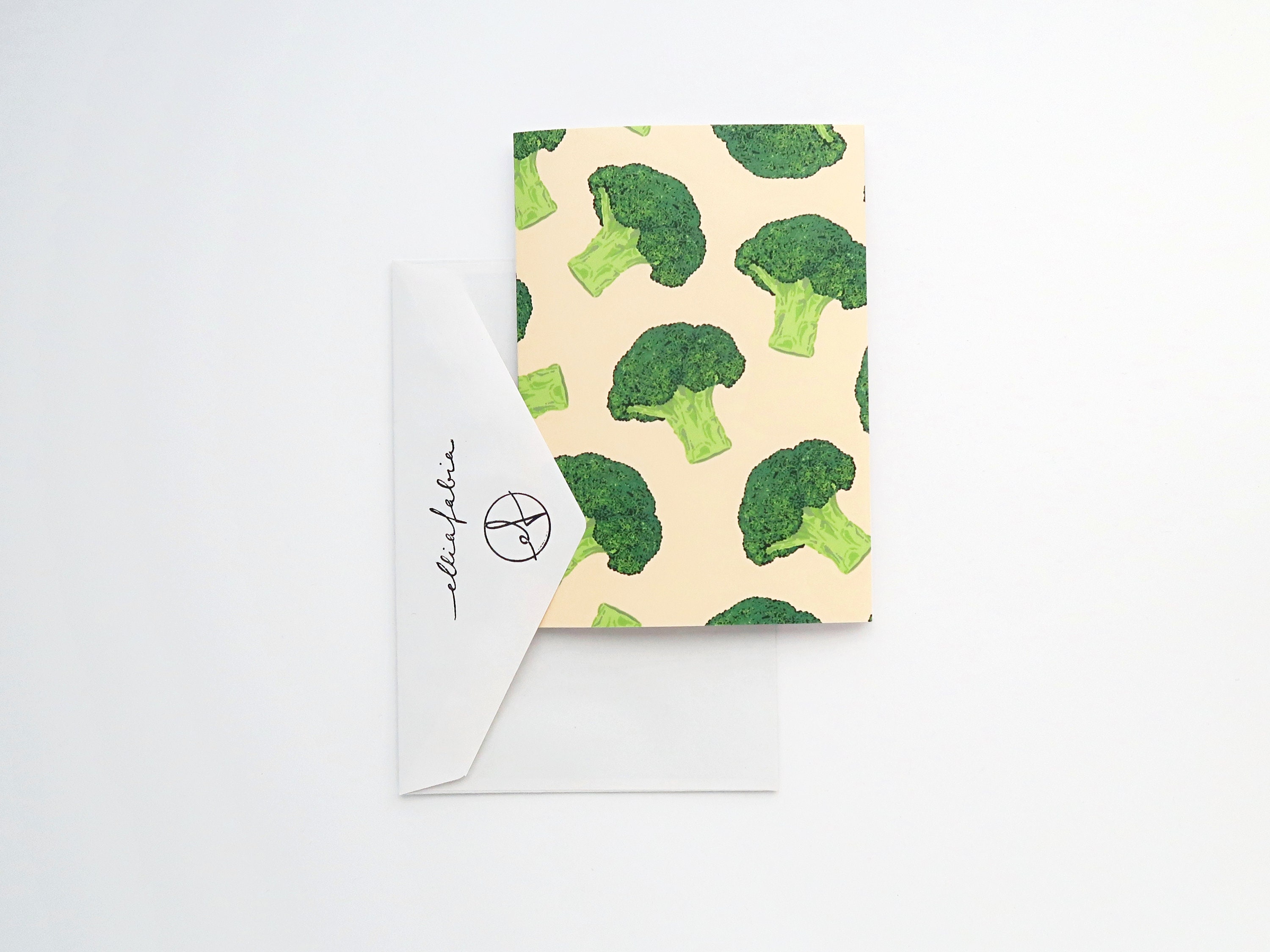 Digital Download Broccoli Card Printable Folding Greeting Cards Food ...