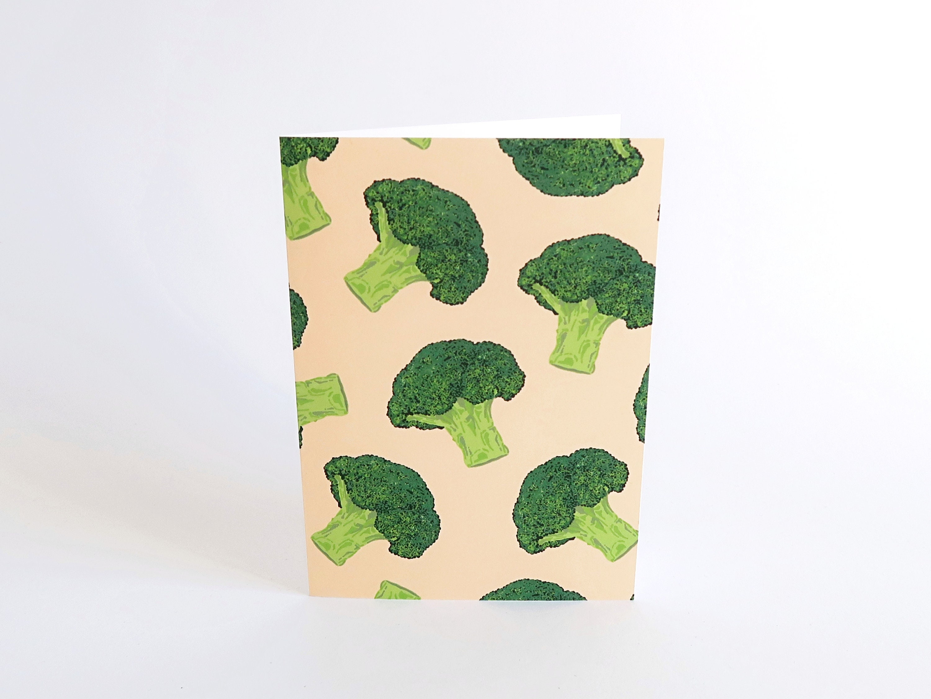 Digital Download Broccoli Card Printable Folding Greeting Cards Food ...
