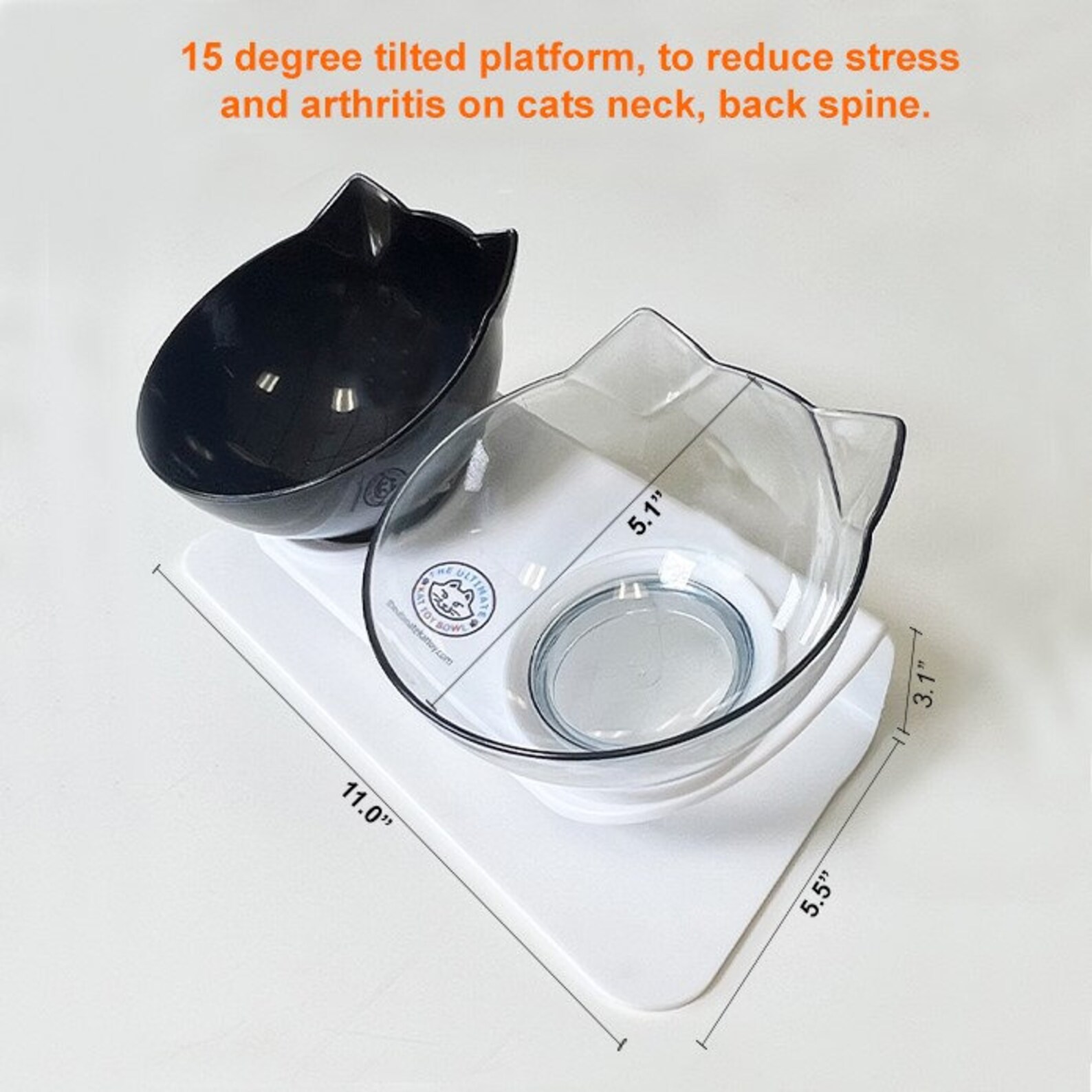 Elevated Cat Food Bowls Your Cats Will Love. Raised Food Bowls Protect ...