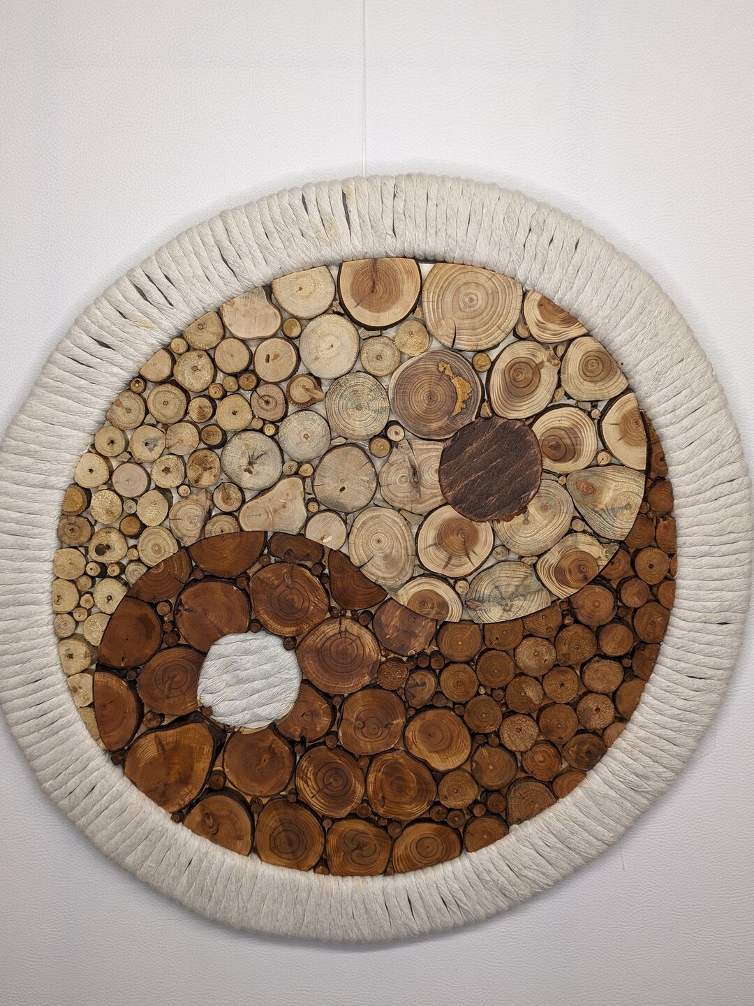 Yin and Yang Symbol Made With Rope and Wood Slices - Etsy