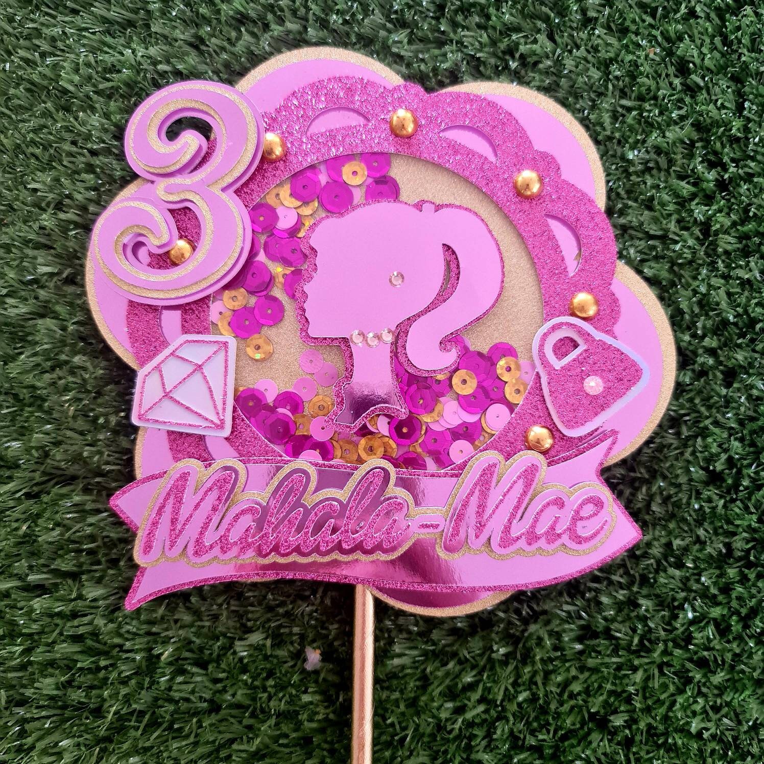 Themed Cake Topper Barbie Shaker - Etsy