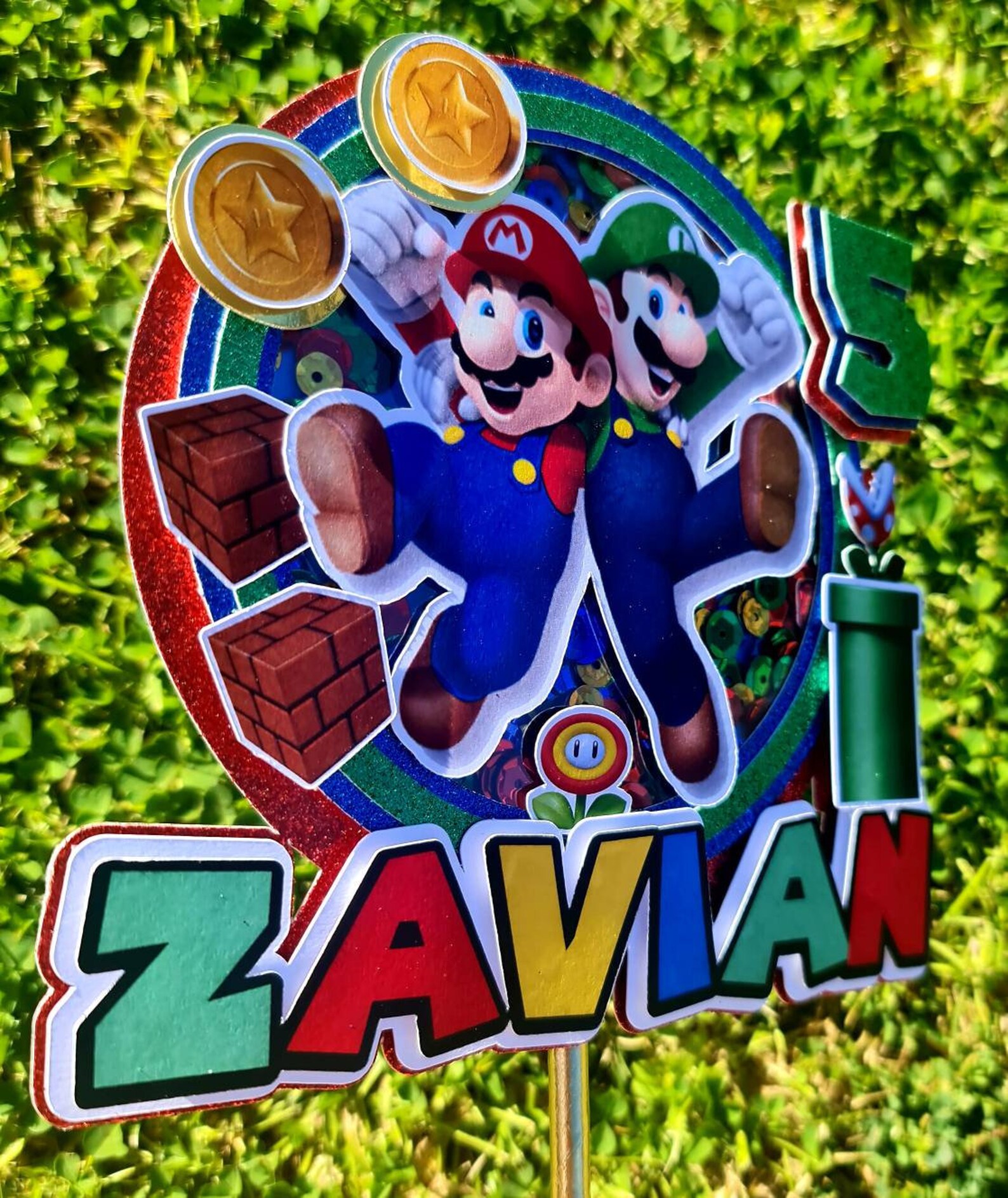 Themed Cake Topper Mario Bros Shaker Topper - Etsy