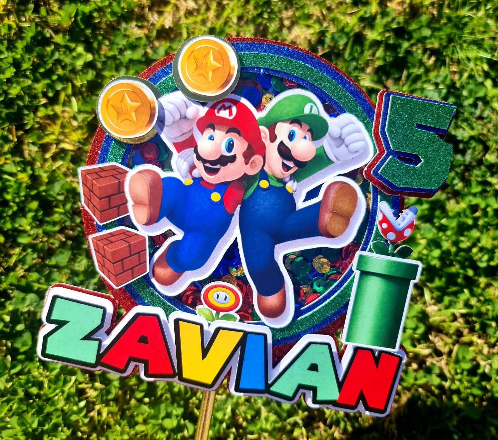 Themed Cake Topper Mario Bros Shaker Topper - Etsy