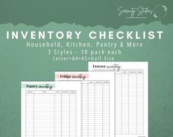Printable/ Editable / Kitchen Inventory/ Home Management/ - Etsy