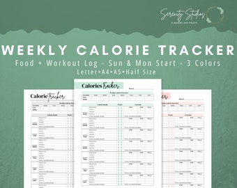 Fitness Planner Weight Loss Tracker Workout Log Calorie - Etsy