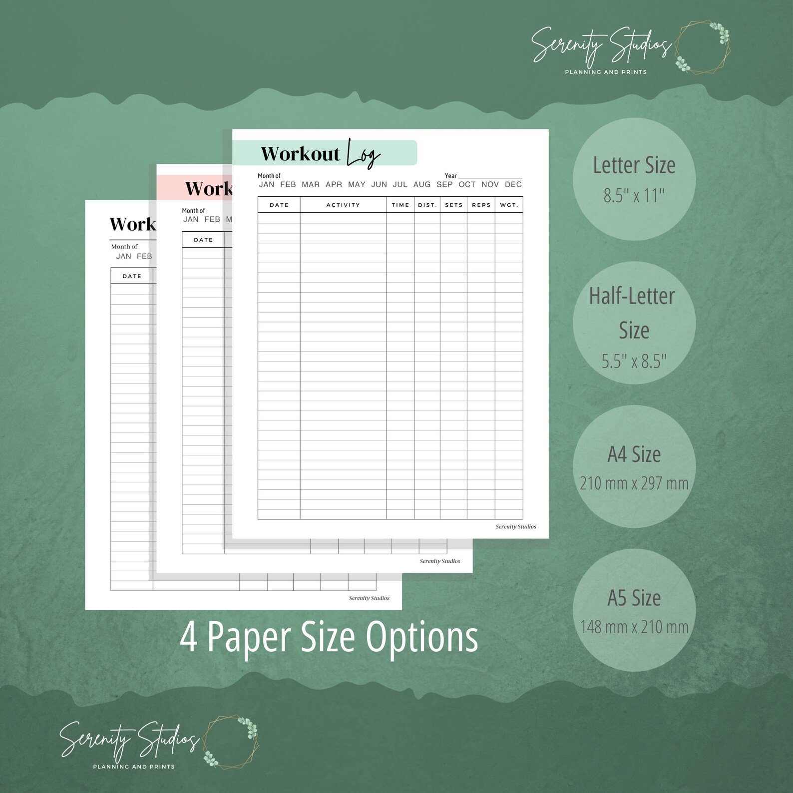 Workout Log Printable, Workout Tracker Sheet, Exercise Tracker Fitness ...