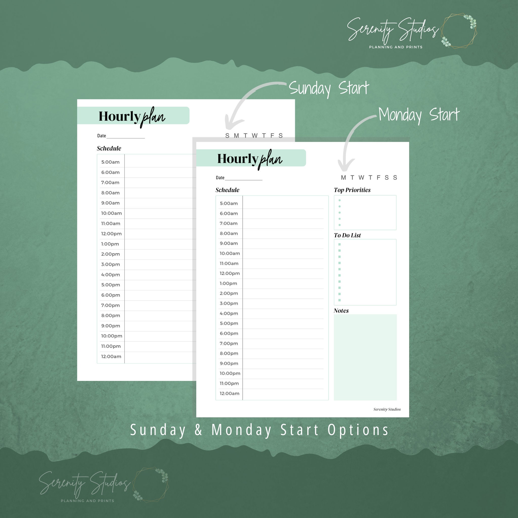 Hourly Daily Planner Printable, Daily Schedule, Daily Calendar by Hour ...