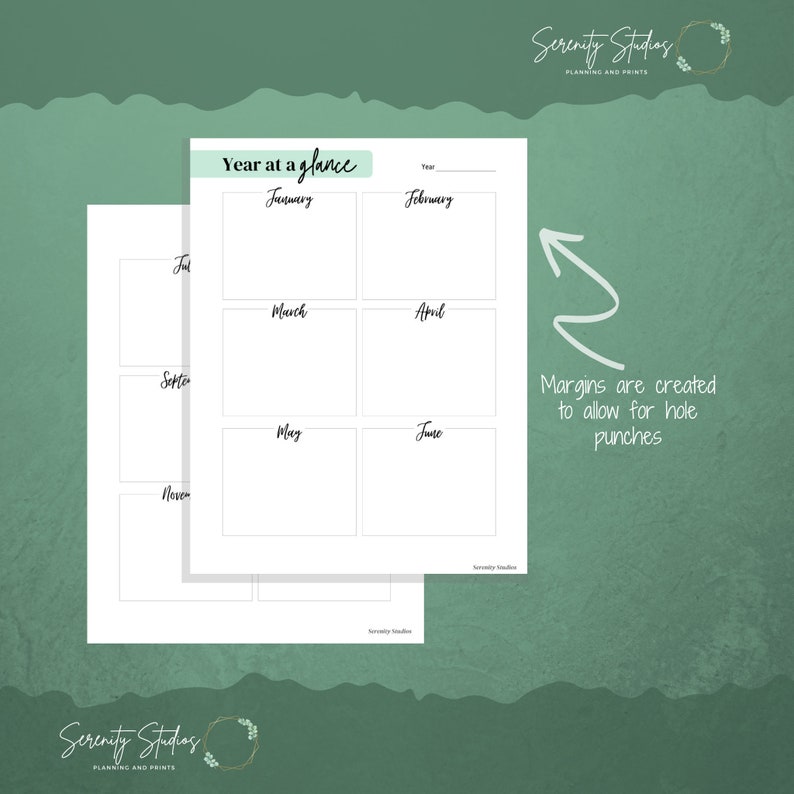 Year at a Glance, Important Dates, Yearly Planner, Yearly Overview ...
