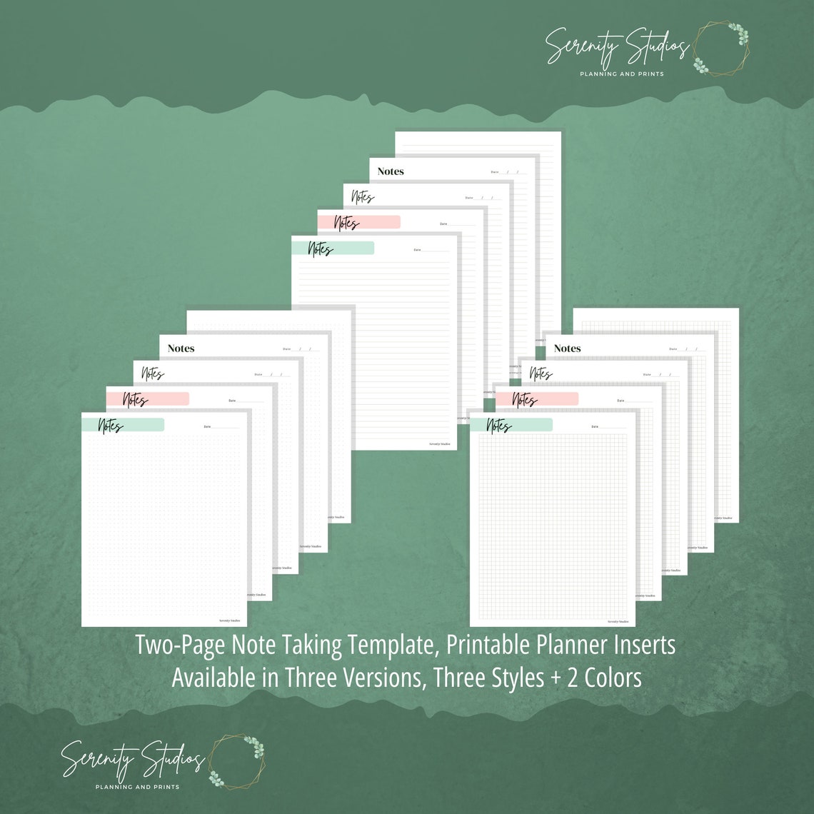 Minimalist Note Taking Template, Bullet Journal Inserts, Note Paper ...