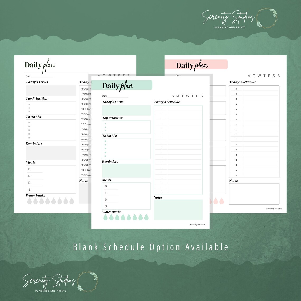 Daily Planner Printable, Daily Schedule, to Do List, Meal Planner ...