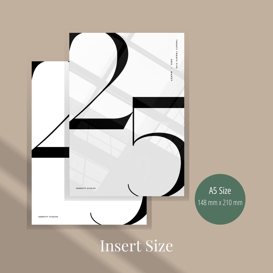DASHBOARD 2025 Bold Serif Planner, Printable Divider, Yearly Cover ...