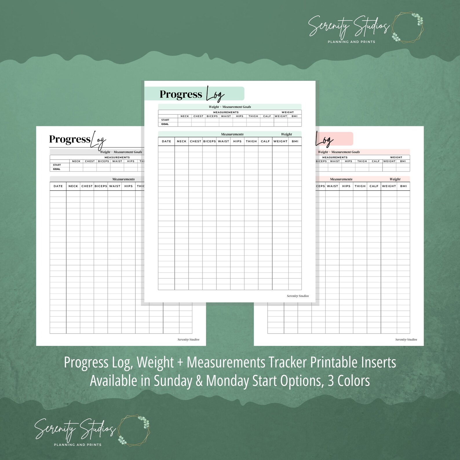 Progress Log, Weight and Body Measurement Tracker, Fitness Journal ...