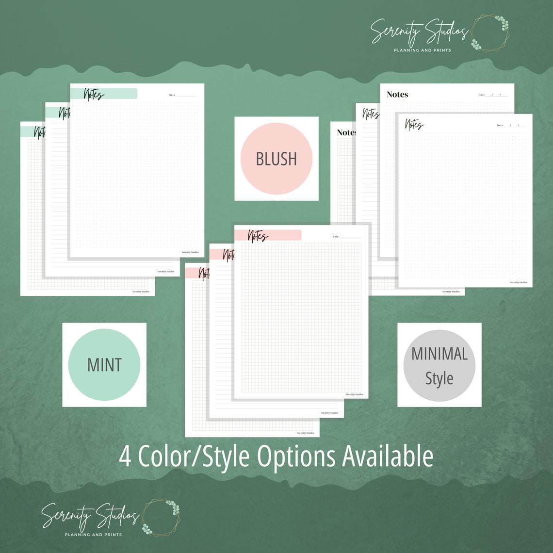 Minimalist Note Taking Template, Bullet Journal Inserts, Note Paper ...