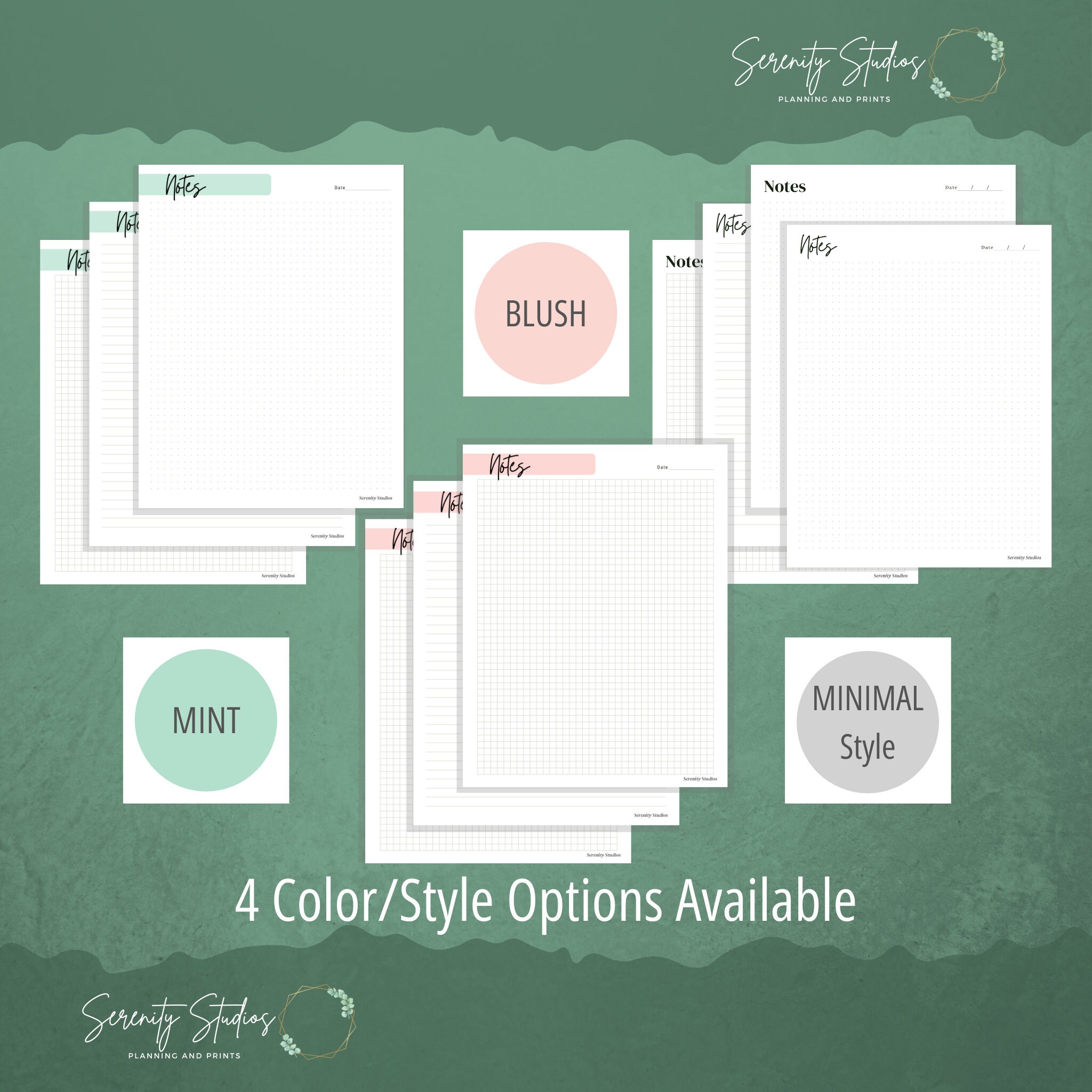 Minimalist Note Taking Template, Bullet Journal Inserts, Note Paper ...