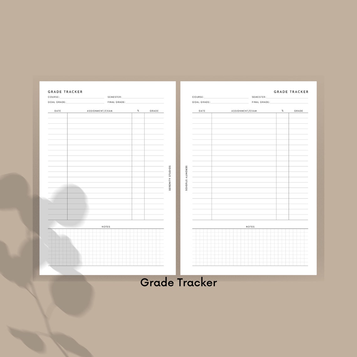 Grade Overview, Grade Tracker, College Student Planner Printable ...