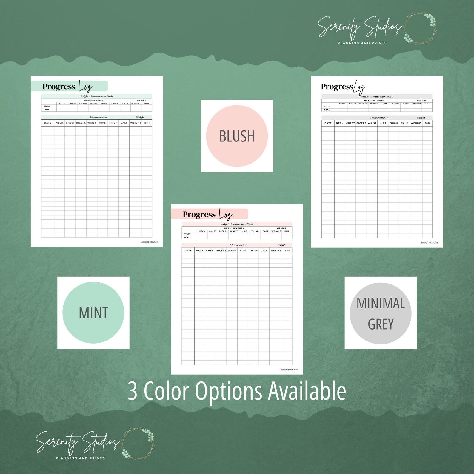 Progress Log, Weight and Body Measurement Tracker, Fitness Journal ...