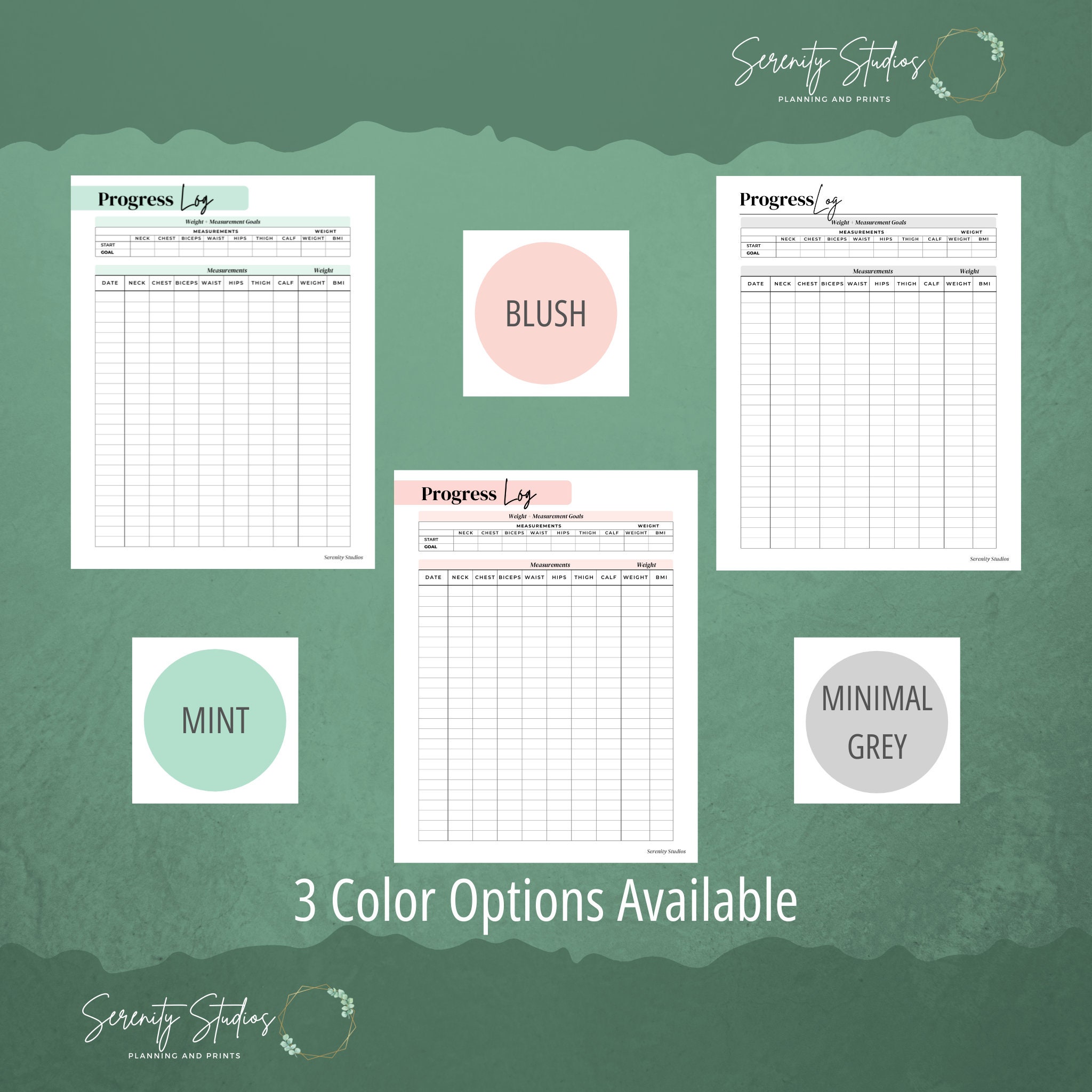 Progress Log, Weight and Body Measurement Tracker, Fitness Journal ...