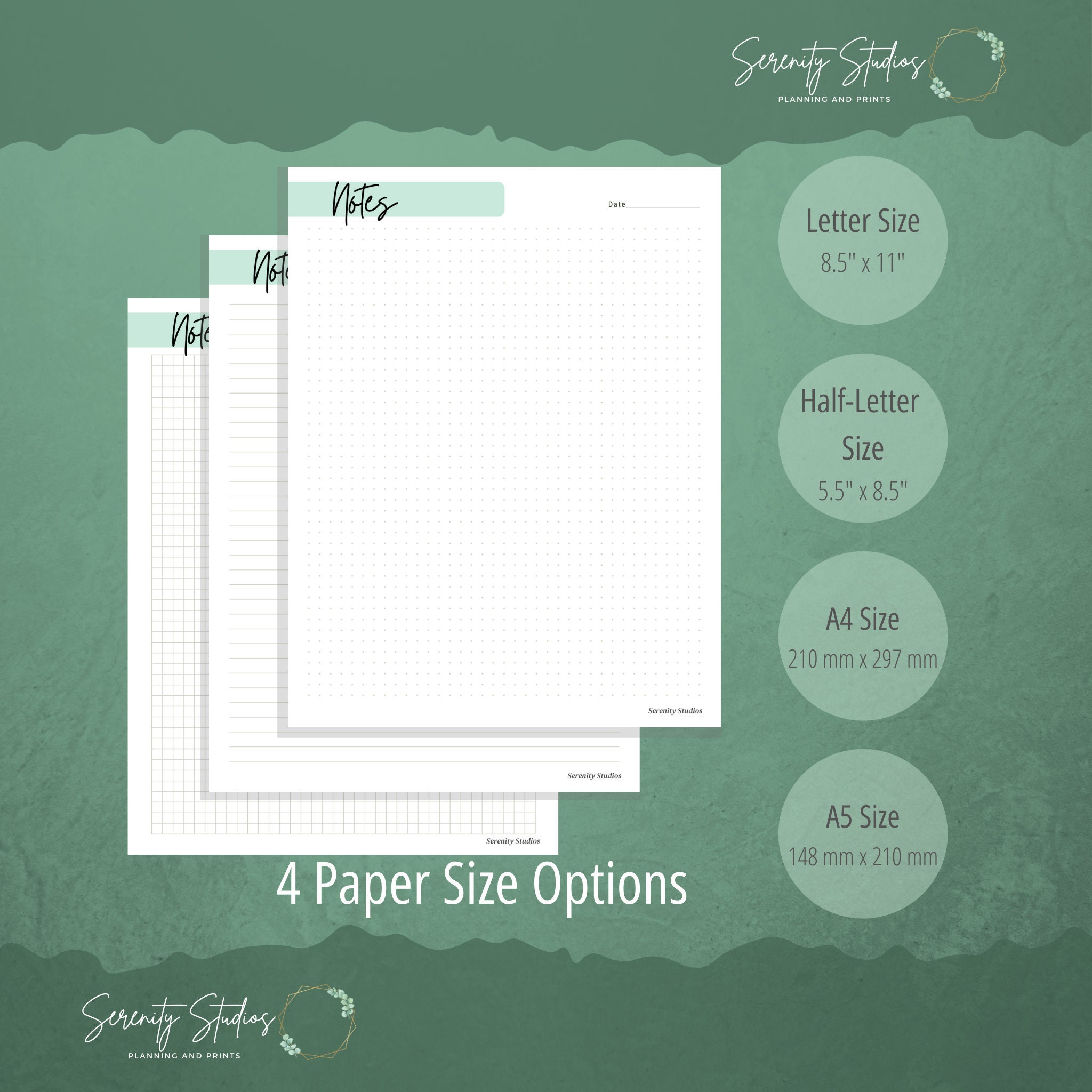 Minimalist Note Taking Template, Bullet Journal Inserts, Note Paper ...