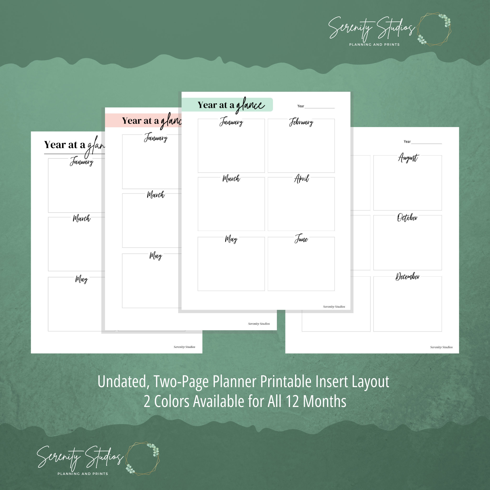 Year at a Glance, Important Dates, Yearly Planner, Yearly Overview ...