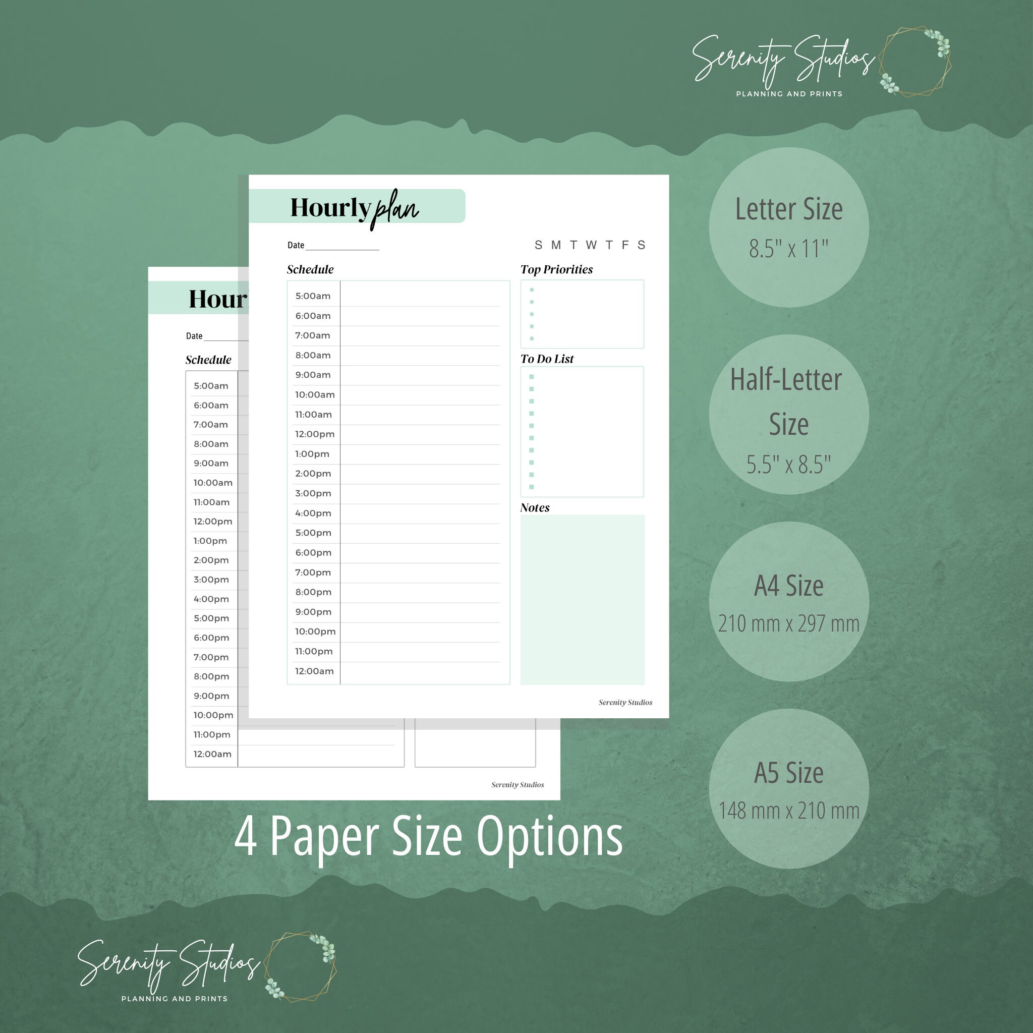 Hourly Daily Planner Printable, Daily Schedule, Daily Calendar by Hour ...