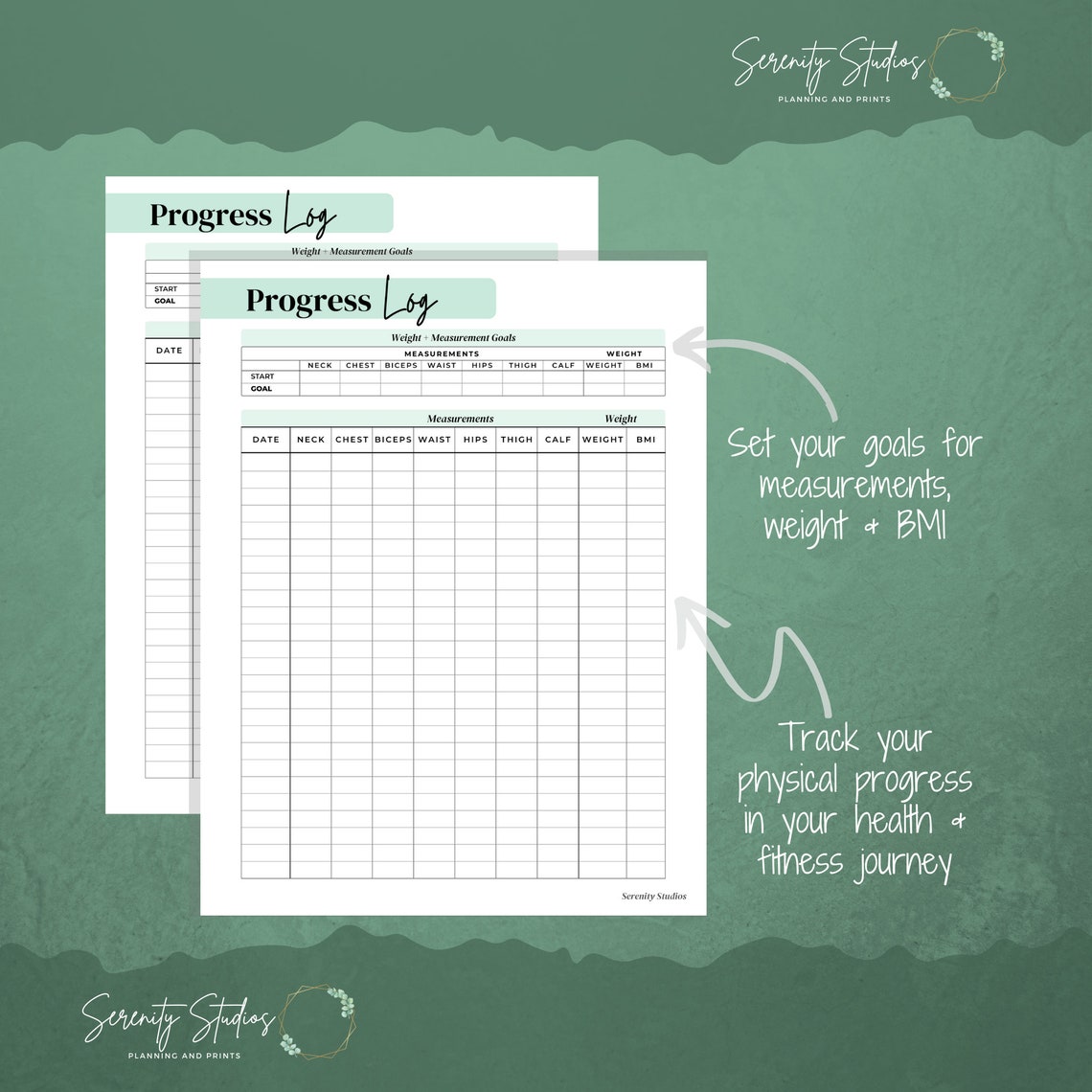 Progress Log, Weight and Body Measurement Tracker, Fitness Journal ...