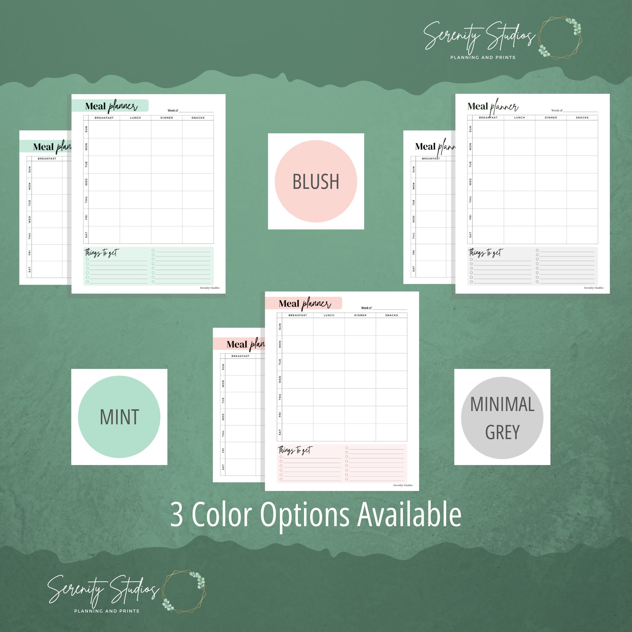 Weekly Meal Plan Template, Grocery List, Meal Prep, Menu Planner, Meal ...