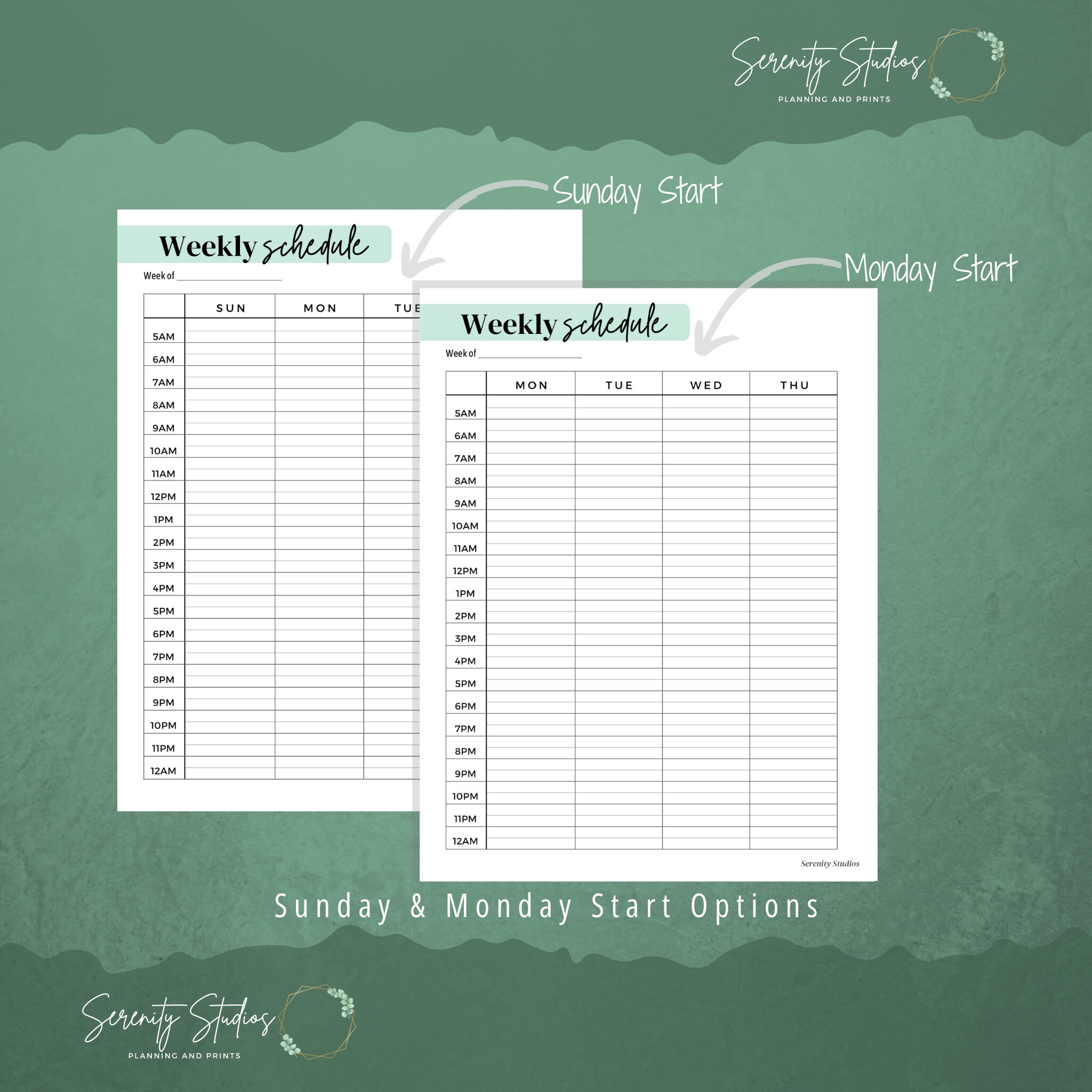 Half Hour Weekly Planner Printable, Weekly Schedule, 30 Minute Planner ...