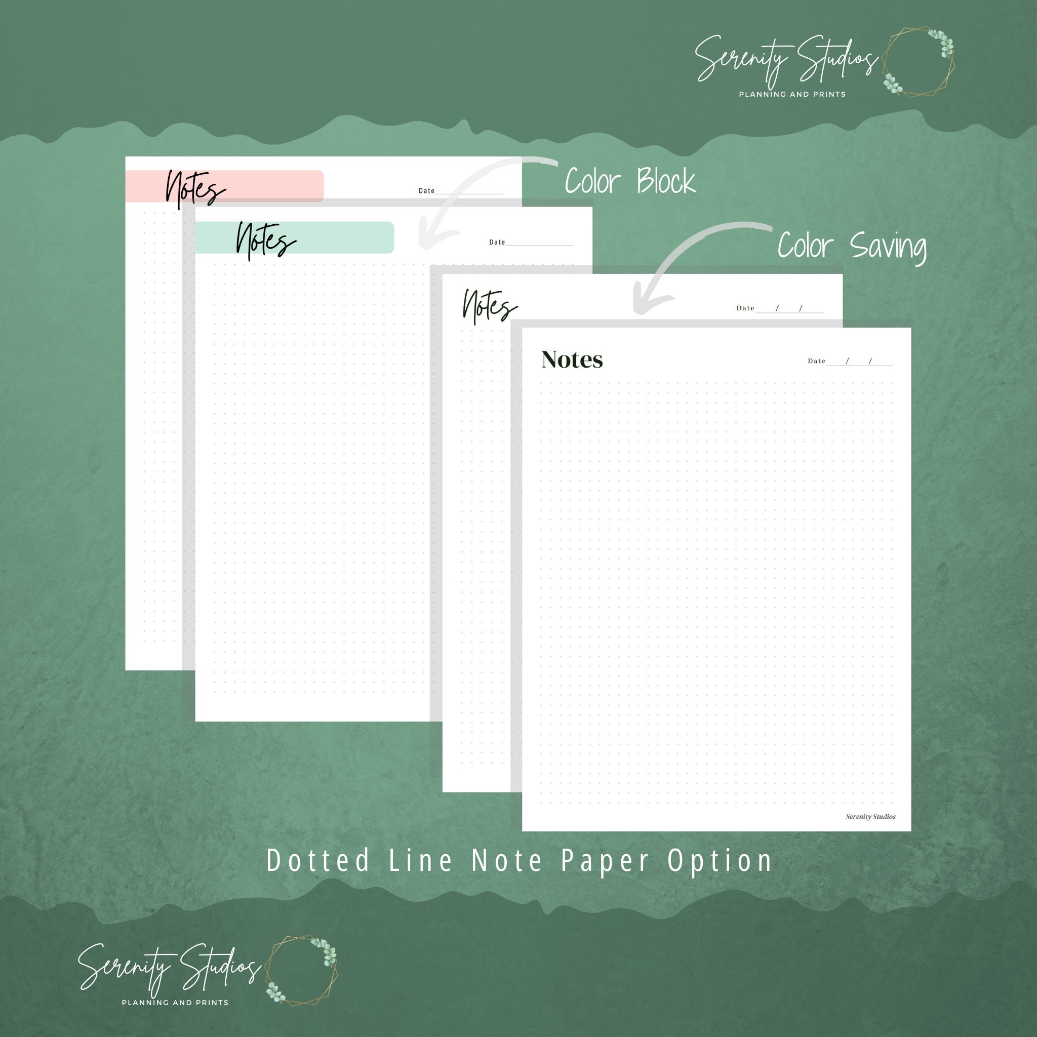 Minimalist Note Taking Template, Bullet Journal Inserts, Note Paper ...