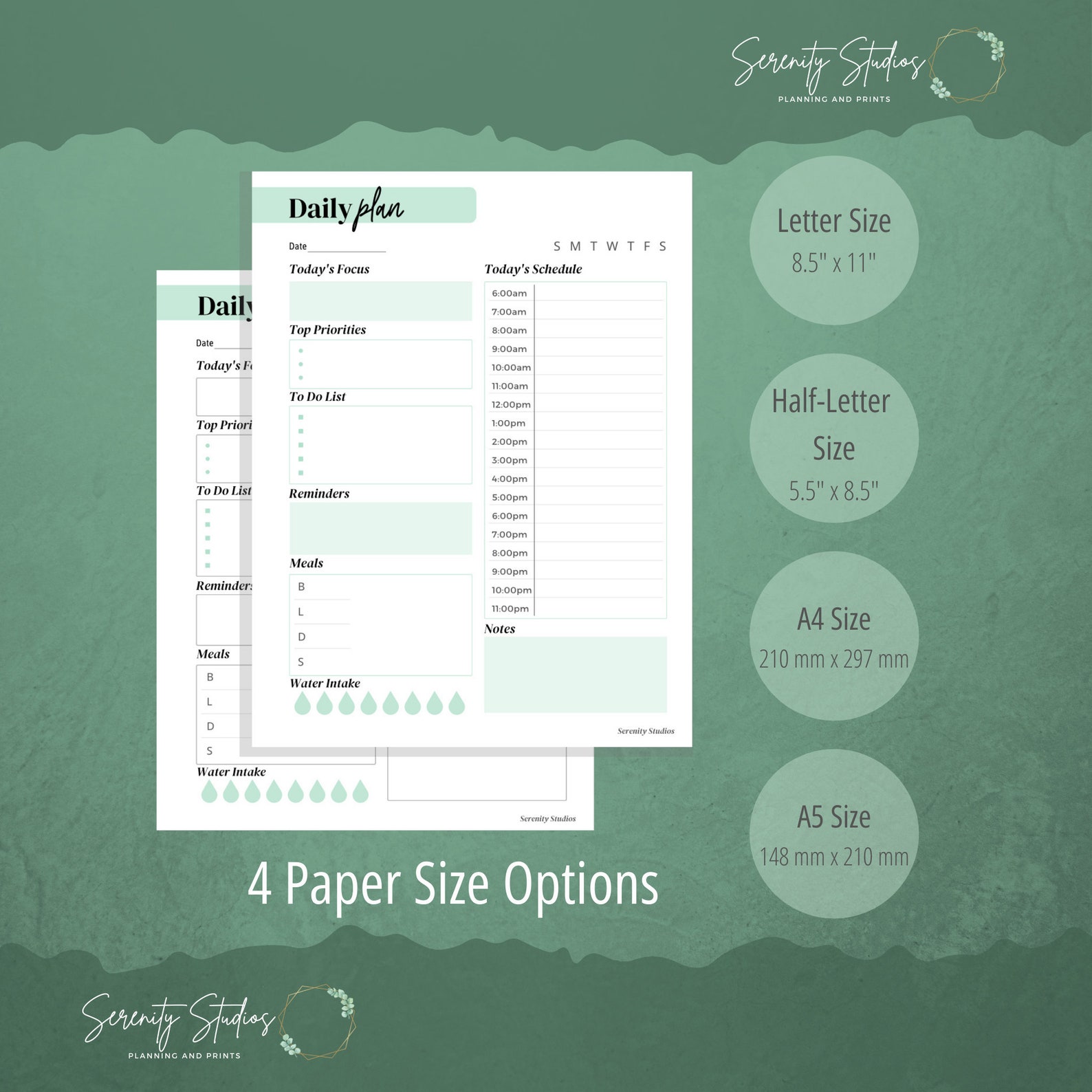 Daily Planner Printable, Daily Schedule, to Do List, Meal Planner ...
