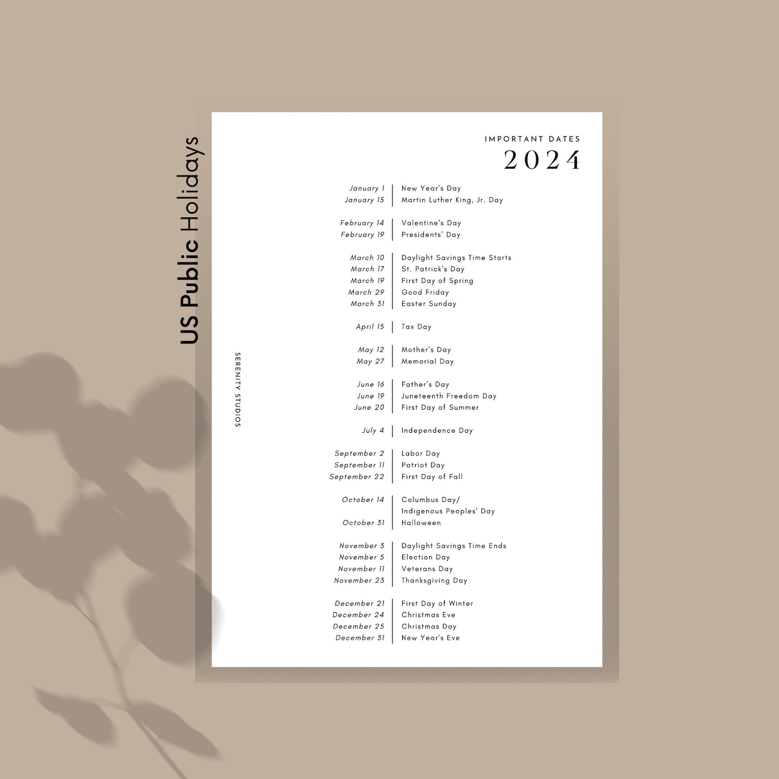 2024 Important Dates, List of Holidays, US Public Holidays, UK Bank ...