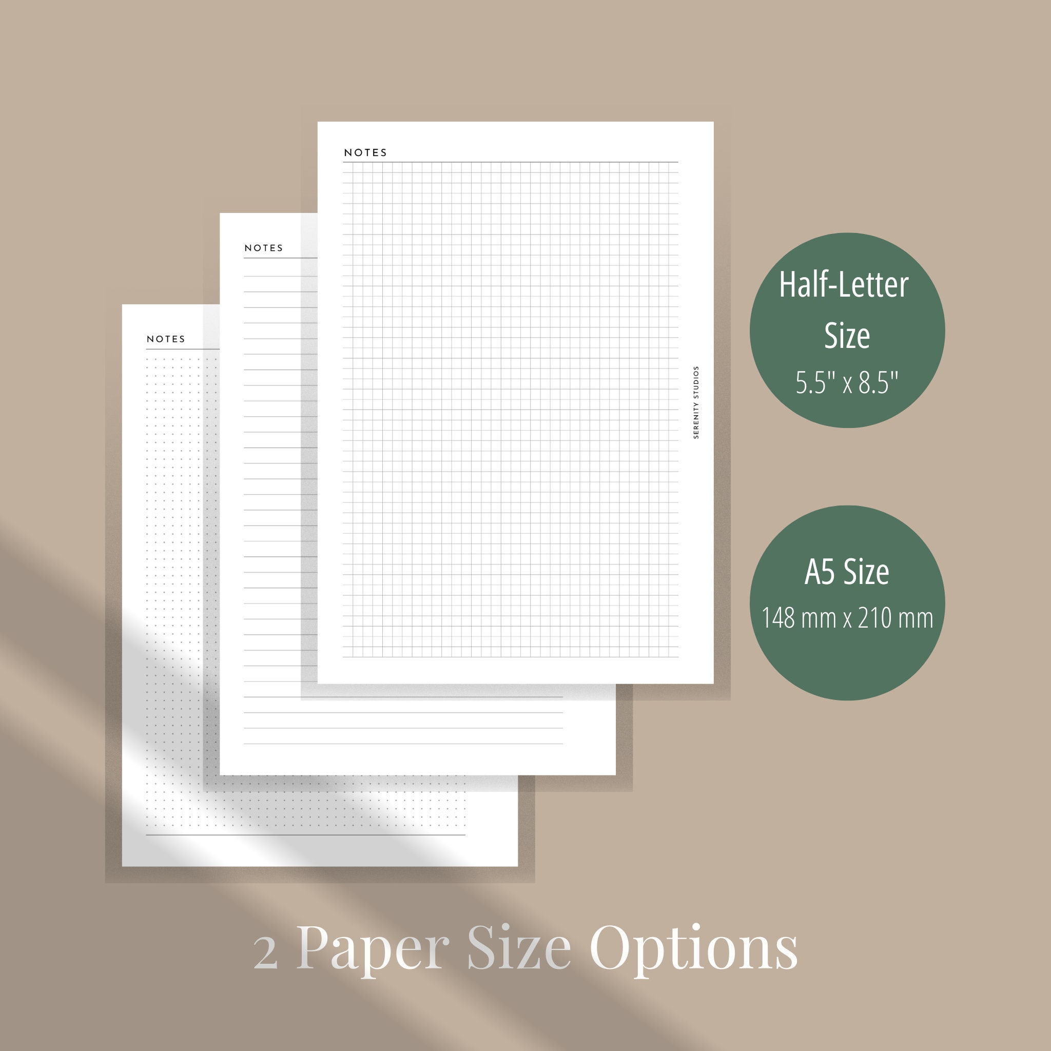 Planner Notes Set Grid Notes Lined Notes Dotted Noted - Etsy