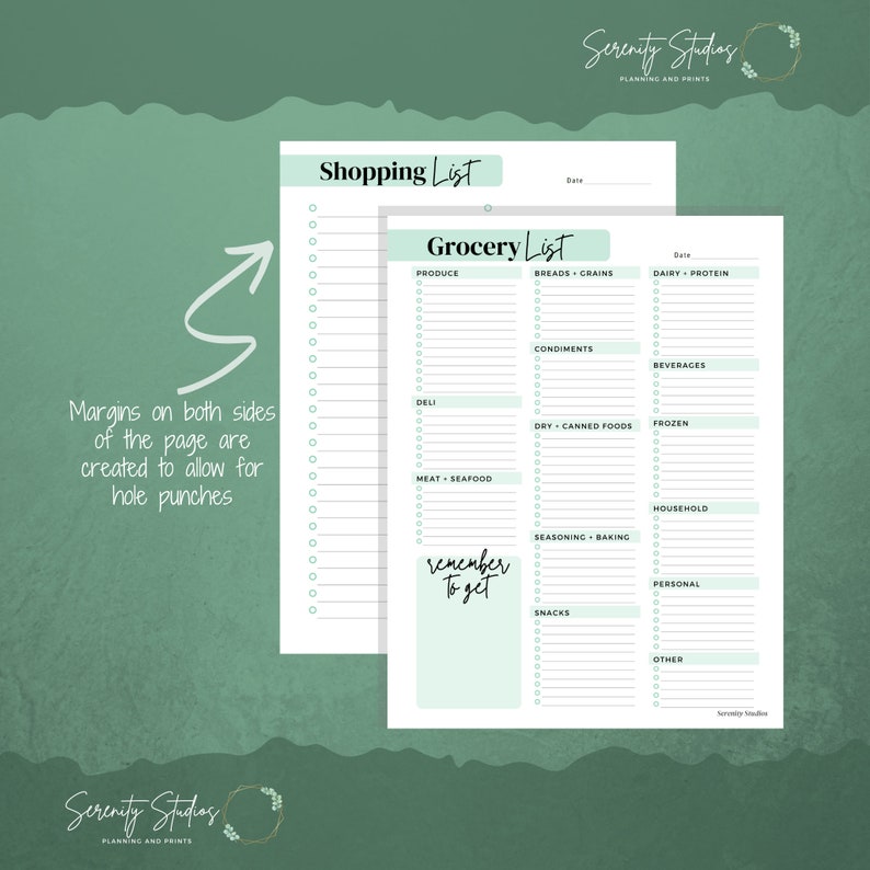 Modern Grocery List Template With Categories Shopping List - Etsy