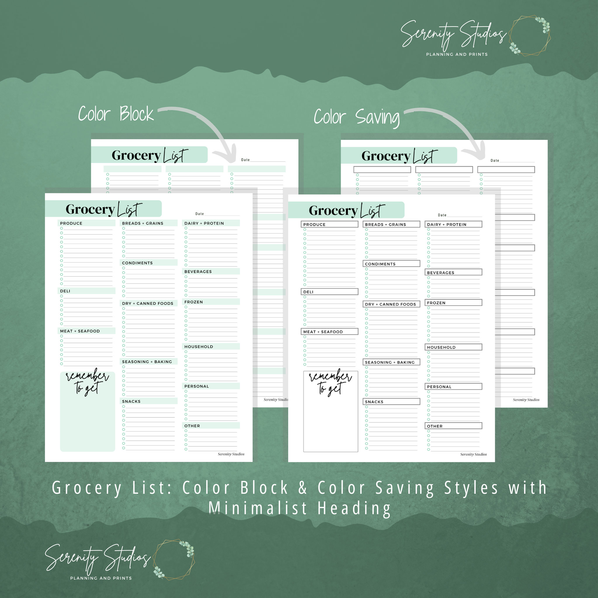 Modern Grocery List Template With Categories Shopping List - Etsy