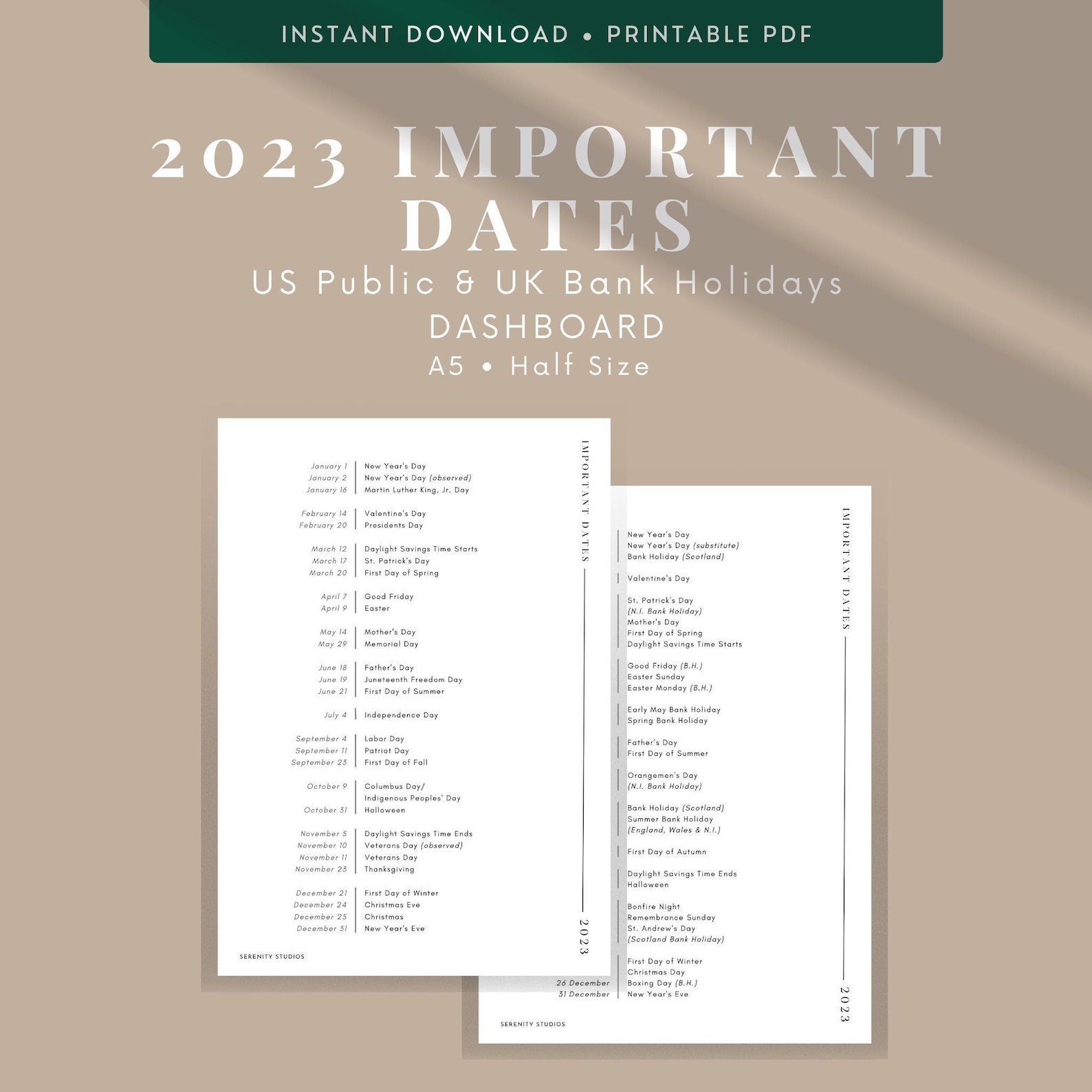 Dashboard 2023 Important Dates Dates To Remember List Of Holidays Us Public Holidays Uk Bank