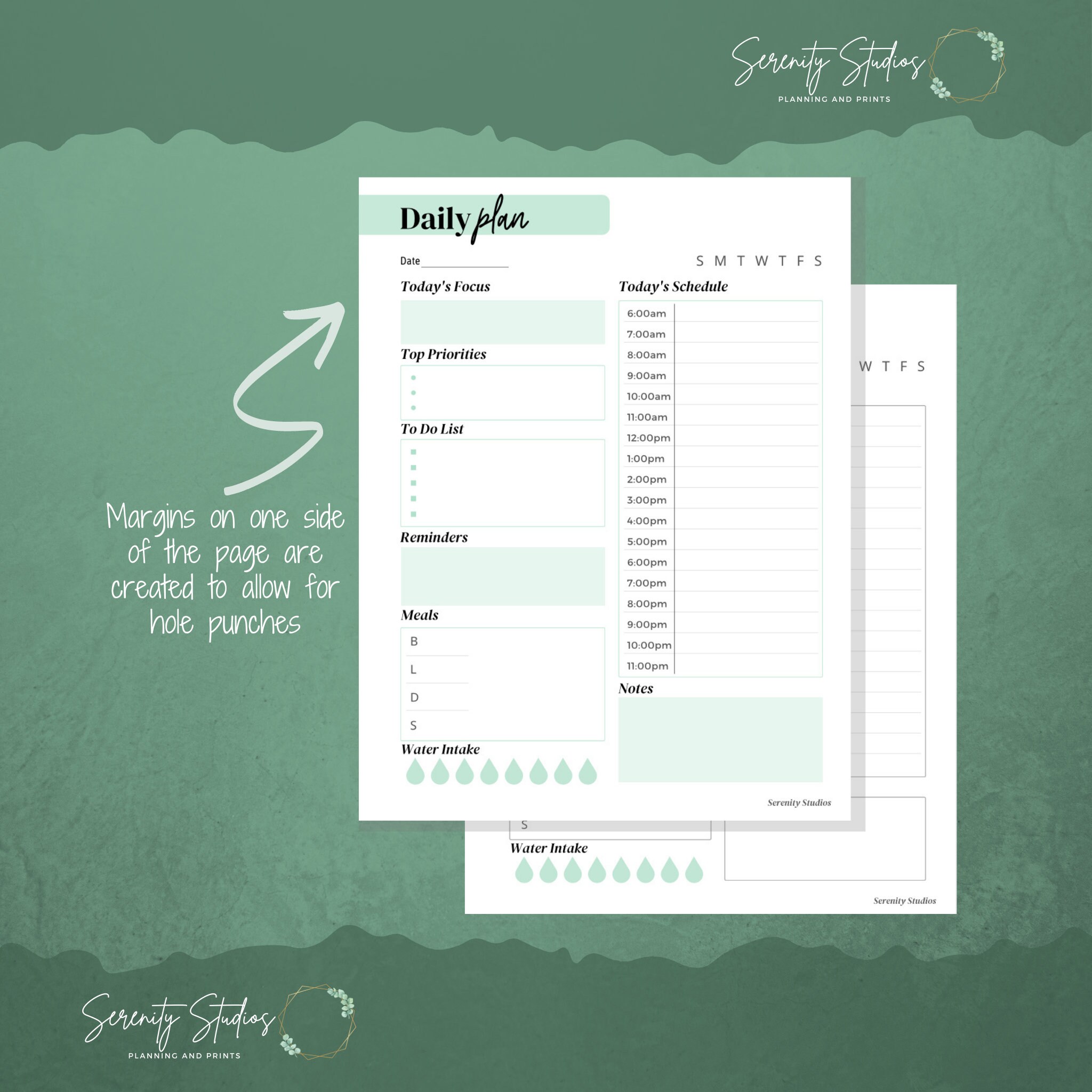 Daily Planner Printable, Daily Schedule, to Do List, Meal Planner ...