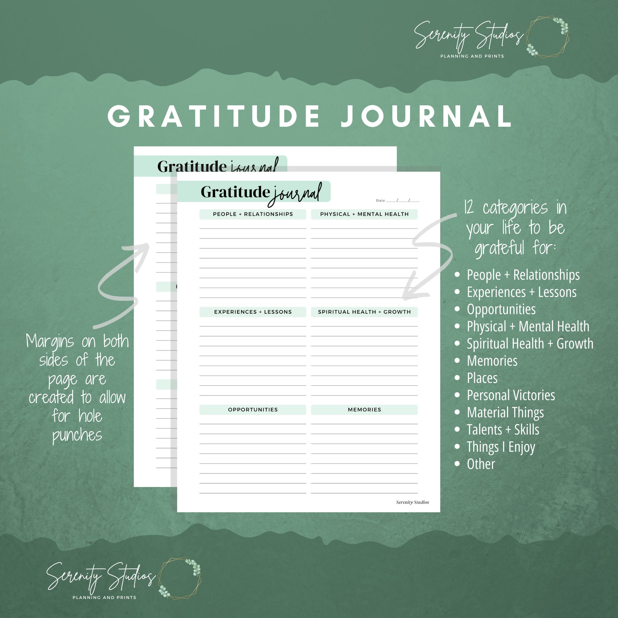 BUNDLE Gratitude Journal Template With Prompts Guided - Etsy UK