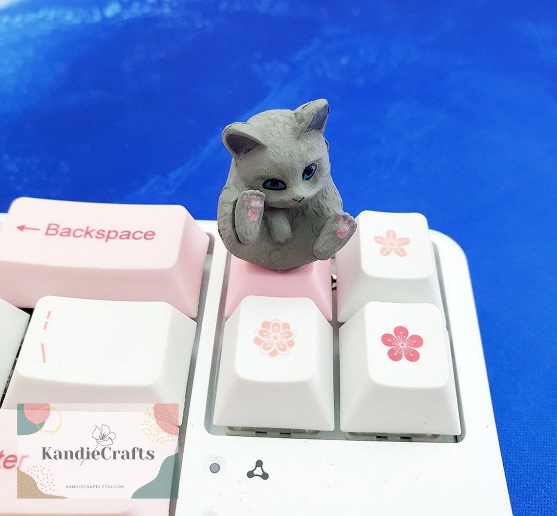 Cute Cat Keycaps Handmade SA and OEM Keycaps Kitty Resin | Etsy