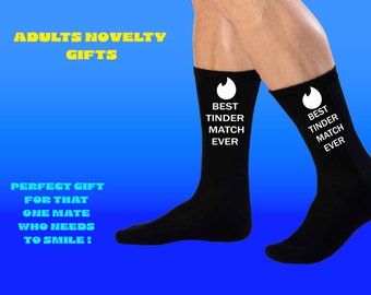 Best Tinder Match Ever/ Boyfriend Socks/ Novelty Socks/valentines Gift ...