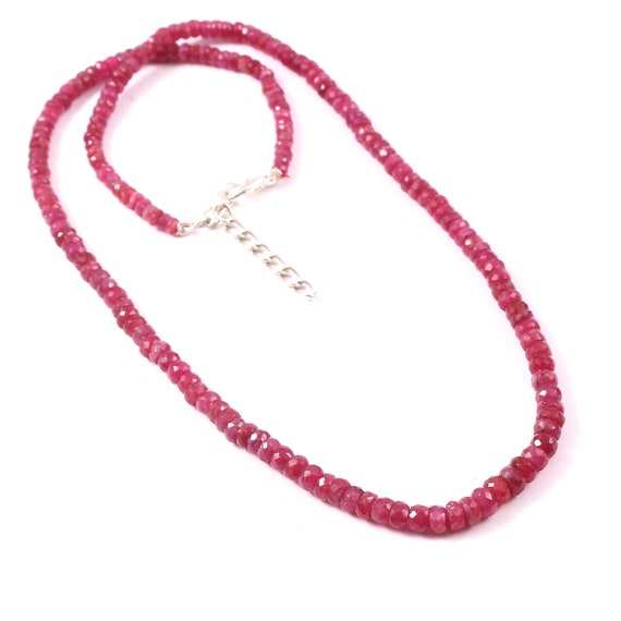 Natural Ruby Necklace Natural Ruby Beaded Necklace Ruby - Etsy