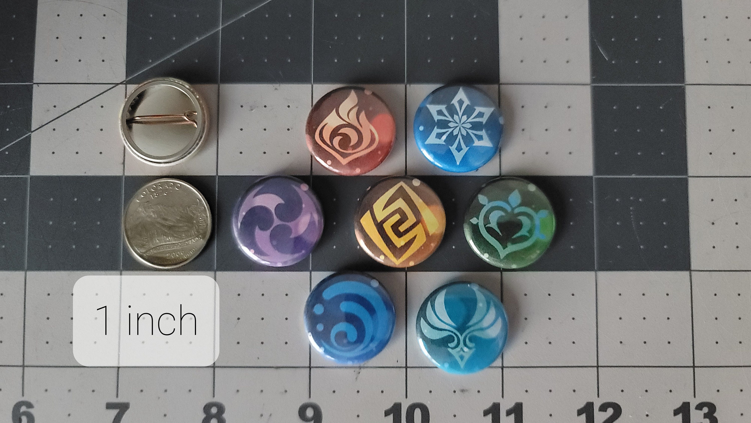 Genshin Impact Element Pin Back Buttons 1 1.5 or | Etsy