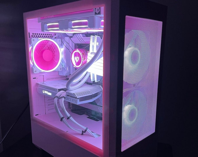 Gaming PC cherytree Intel I5 RTX 4060 Pink Gaming PC Liquid Cooled ...