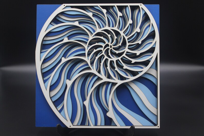 Nautilus Shell Wall Art Modern Decor Home Accents Sacred Geometry ...