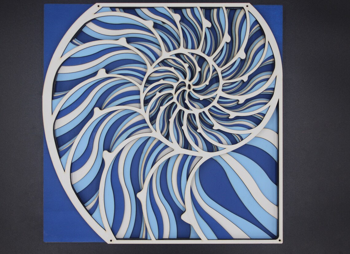 Nautilus Shell Wall Art Modern Decor Home Accents Sacred Geometry ...