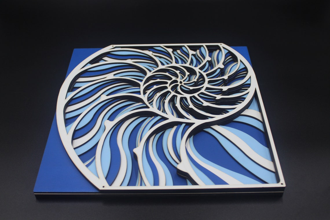 Nautilus Shell Wall Art Modern Decor Home Accents Sacred Geometry ...