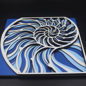 Nautilus Shell Wall Art Modern Decor Home Accents Sacred Geometry ...