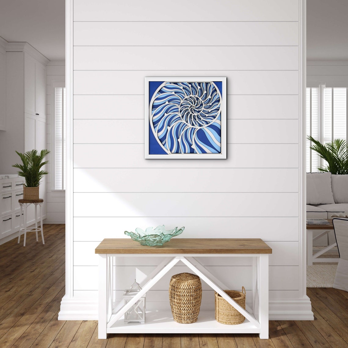 Nautilus Shell Wall Art Modern Decor Home Accents Sacred Geometry ...