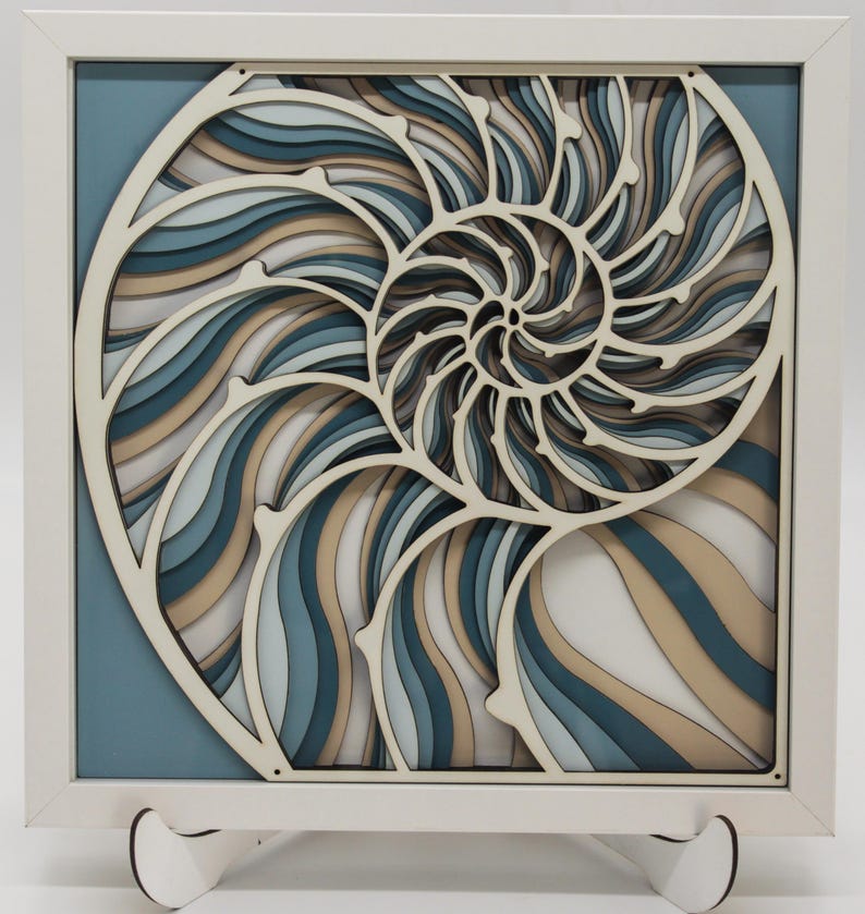 Nautilus Shell Wall Art – 3D Layered Ocean-inspired Design | Modern ...
