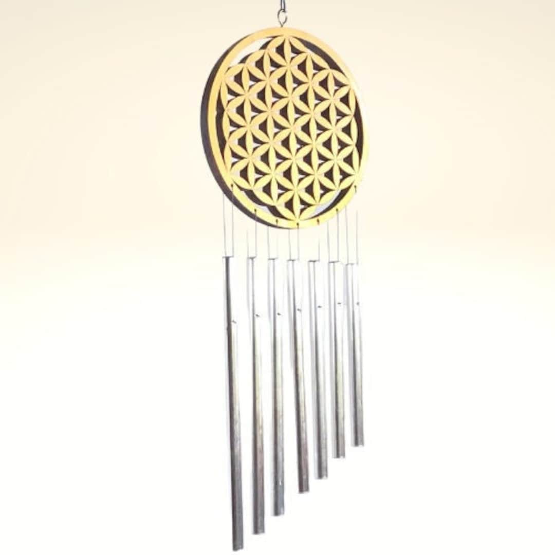 Handcrafted Flower of Life Wind Chimes 7 Soothing Notes Meditation Yoga ...